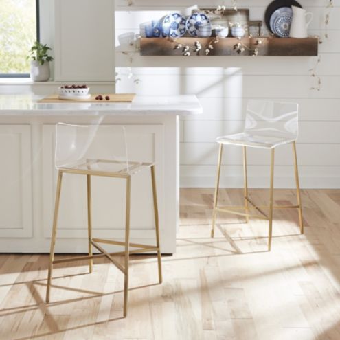 Lucite and gold bar stools store