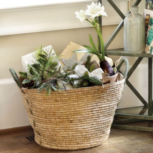 Burlap Lined Basket | Ballard Designs