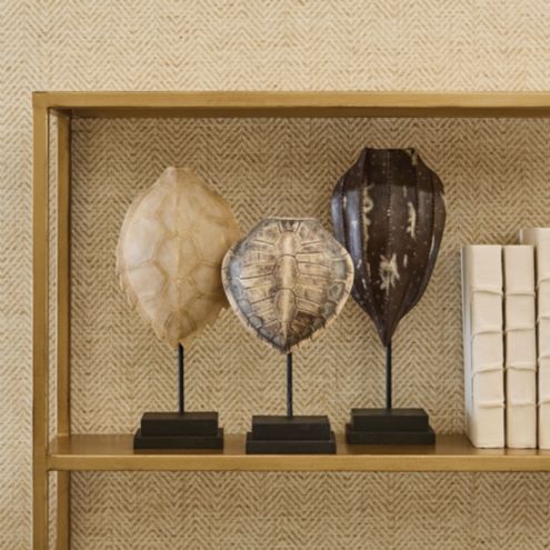 Turtle Shell Decor on Stand with Resin & Iron