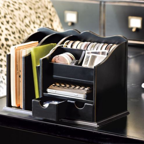 Office Designs Desk Organizer - Pine Desk Organizer - White Desk ...