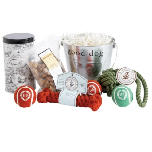 Dog Gift Bucket with Rope Toy and Treats | Ballard Designs