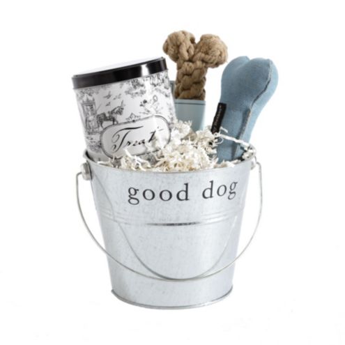 Toile Dog Gift Bucket | Ballard Designs