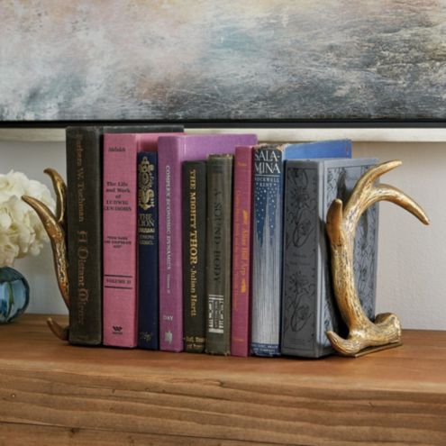Antler Decor Brass Bookends