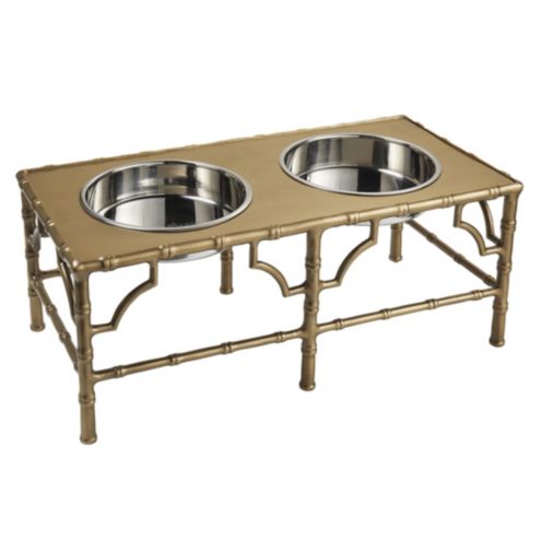 Bamboo Dog Food Stand