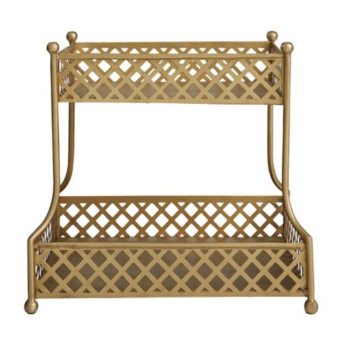 Celine 2 Tiered Brass Stand