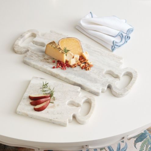 Cutout Marble Cutting Board with Integrated Handles & Honed Finish