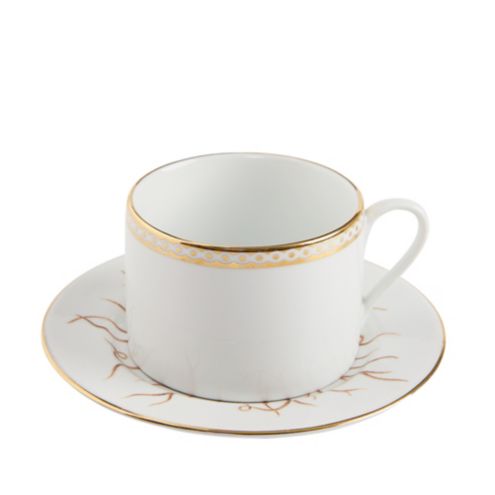 BW Rosalie Porcelain Cup & Saucer Set with Gold Trim for Elegant Table ...