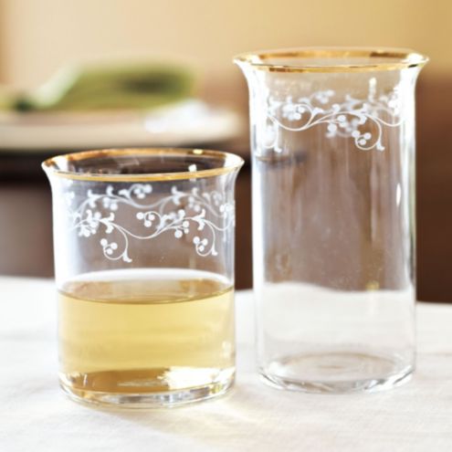 Set of 4 Gold Trim Glassware | Ballard Designs