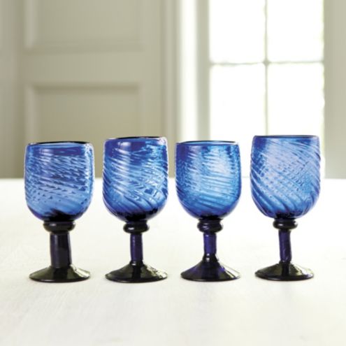 Bunny Williams Cobalt Goblets - Set of 4 | Ballard Designs