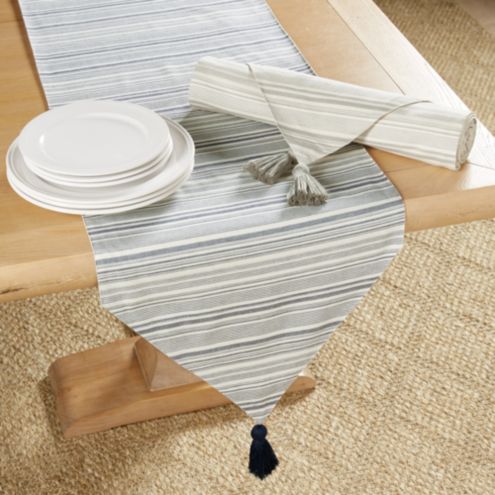 Sawyer Woven Stripe Table Runner | Ballard Designs