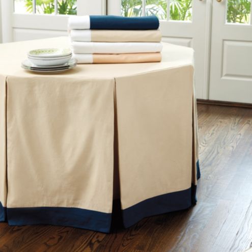 Bunny Williams Banded Octagonal Tablecloth | Ballard Designs