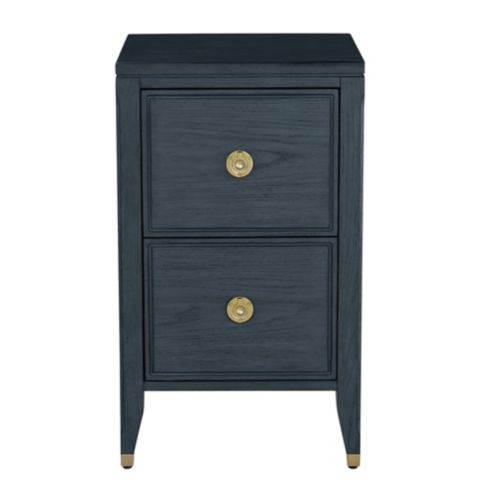 Callista 2-Drawer File Cabinet with Brass Accents & Slow-Close Drawers