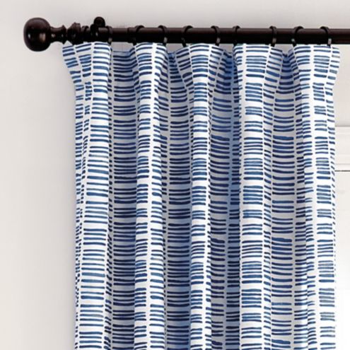 Hatch Stripe Drapery Panel - Natural | Ballard Designs