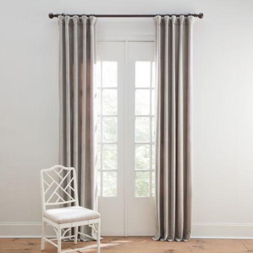 Alessandra Velvet Drapery Panel with Heathered Hues & Linen Flange