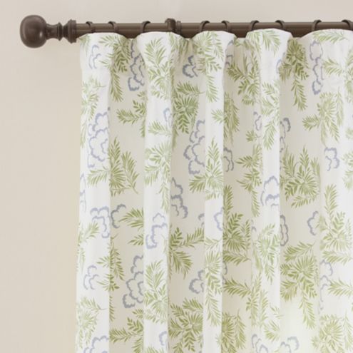 Elowen Botanical Drapery Panel with Linen Cotton Blend & Cotton Voile ...