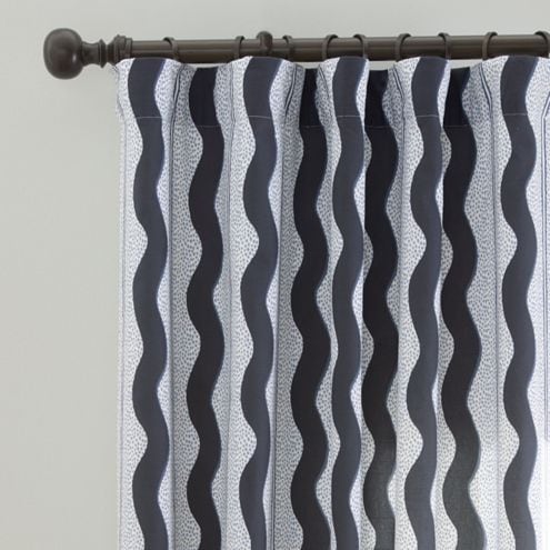 Marisol Wave Stripe Drapery Panel with Cotton-Poly Lining & Rod Pocket ...