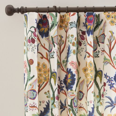 Millie Floral Drapery Panel with Vibrant Botanicals & Sun Protection Lining