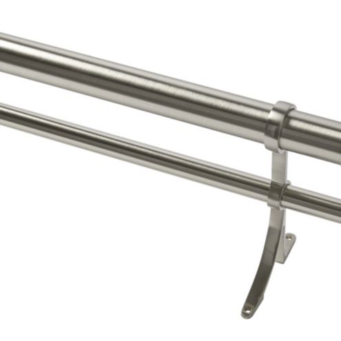 Double Rod Drapery Hardware Kit with Customizable Finials & Weighted Metal