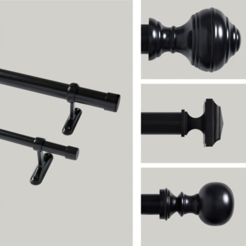 Single Rod Drapery Hardware - Black | Ballard Designs