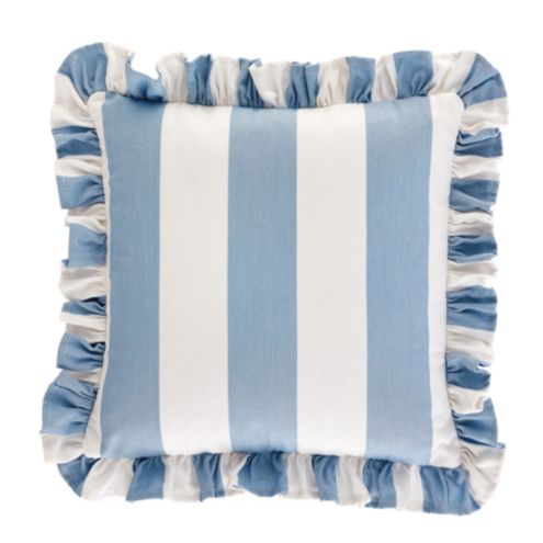 Outdoor Ruffle Throw Pillow with Sunbrella Acrylic & Ruffle Flange