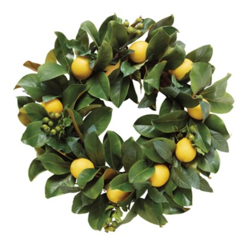 Lemon Berry Magnolia Wreath with Eureka Lemons & Boxwood Berries for ...