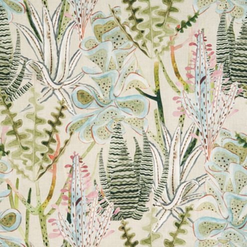 Freya Multi Floral Cotton Fabric by the Yard with Watercolor Botanicals ...