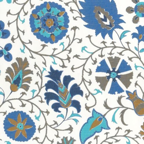 Zara Turquoise Fabric by the Yard | Ballard Designs