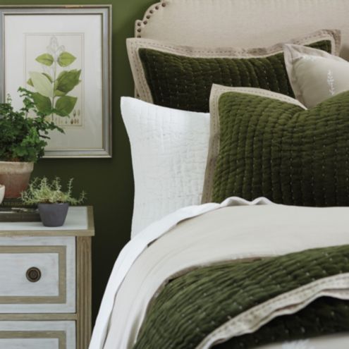 Lucca Velvet Stitched Quilted Bedding | Ballard Designs