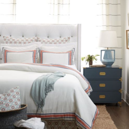 Saunders Striped Border Bedding | Ballard Designs