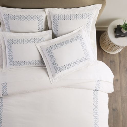 SK Quatrefoil Embroidered Bedding Duvet Cover