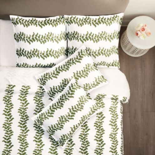 Pierre Wavy Stripe Bedding with Cotton Percale & Watercolor Design