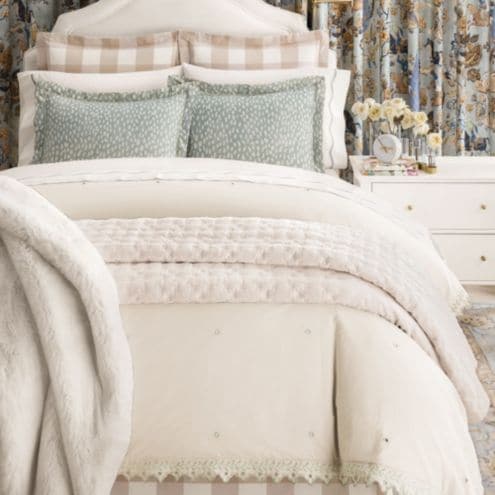 Romy Eyelet Embroidered Duvet Cover - Tea | Ballard Designs