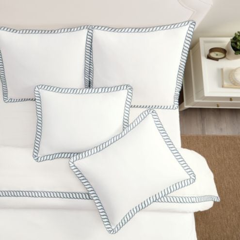Violette Embroidered Bedding with Cotton Percale & Rope Motif