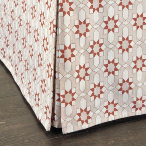 Estella Tile Print Bedskirt - Pink | Ballard Designs