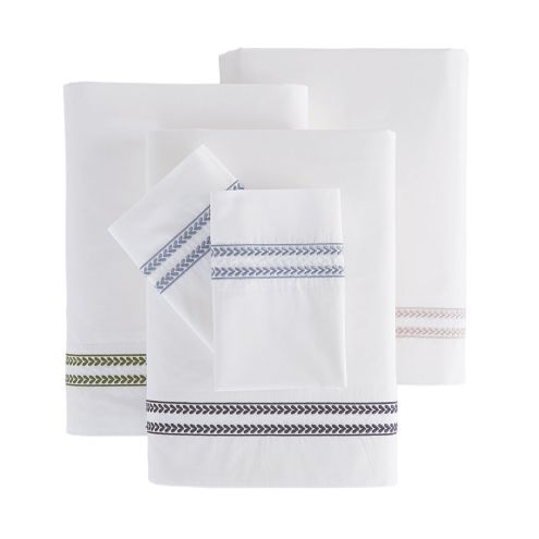 Lane Embroidered Sheet Set with Luxurious 390 Thread Count Egyptian Percale