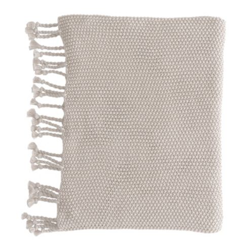 Rope Fringe Throw Woven Cotton Blanket