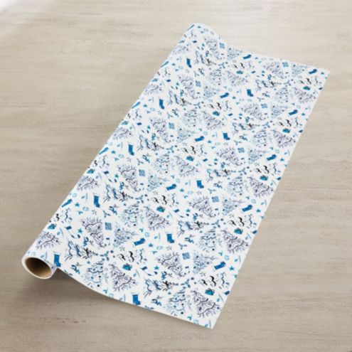 Blue Christmas Gift Wrap with Exclusive Snowflake Design & 10 Foot Roll