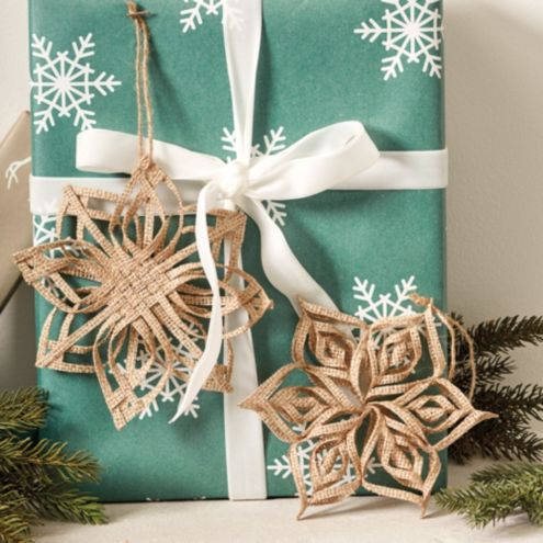 Burlap Star Ornaments - Set of 3 | Ballard Designs