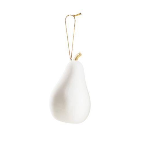 Gold Stem Pear Christmas Ornament