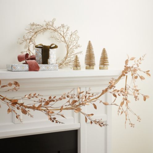 Gold Leaf Holiday Garland with Rose Gold Finish & Flexible Design for ...