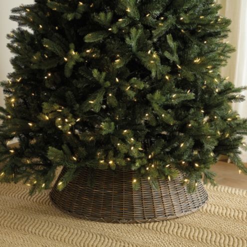 Woven Tree Basket with Gray Wash Finish & Handcrafted Rattan Design