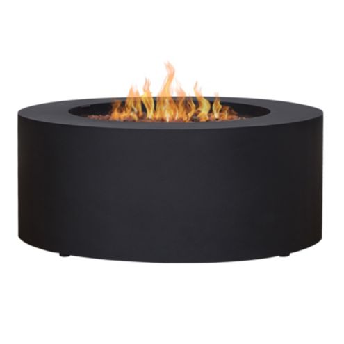Everett Round Fire Table with Adjustable Flame & Natural Gas Kit