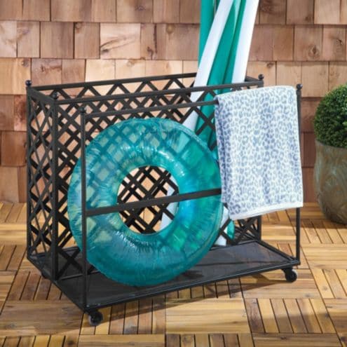 Marco Polo Pool Caddy with Black Lattice Frame & Rustproof Iron