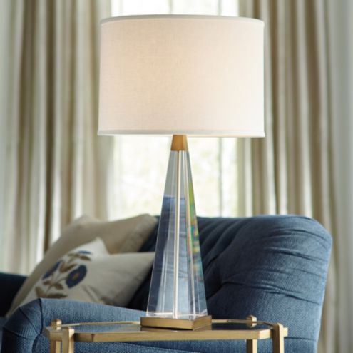 Serena Crystal Pyramid Lamp with Shade
