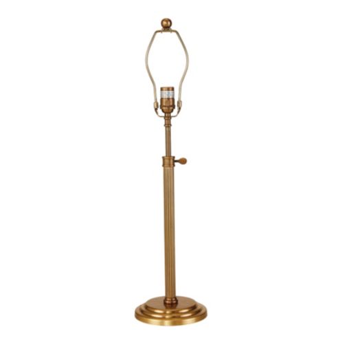 Brandt Adjustable Brass Table Lamp Base with Height Key & Weighted Base