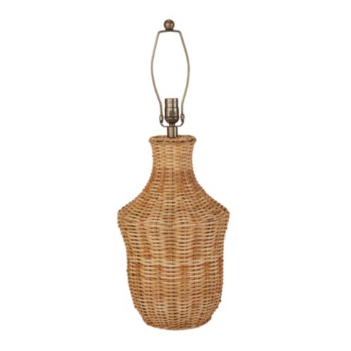 Wilmington Wicker Bottle Table Lamp Base with Drum Shade