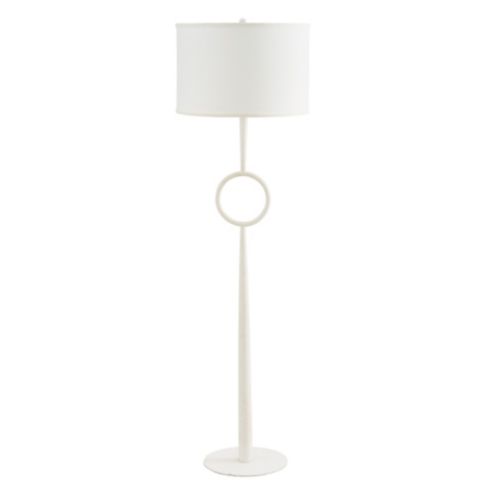 Kacey Stick Floor Lamp White Iron Base & Leighton Pleated Shade