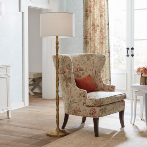 Sandra Floor Lamp with Antique Brass & Vase Turnings