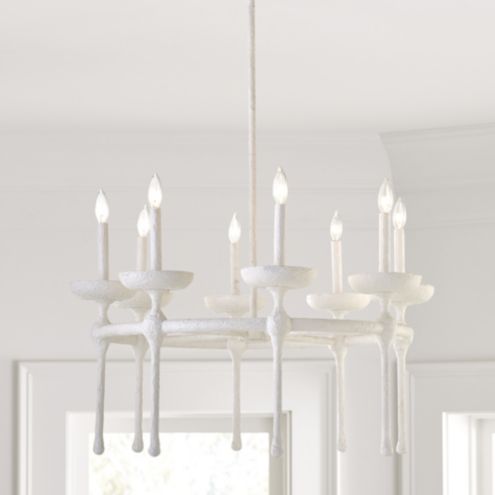 Radford Plaster 8-Light Chandelier with Shades