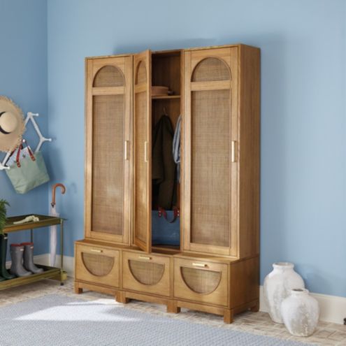 Huron Tall Entry Cabinet Storage Hutch Set of 3